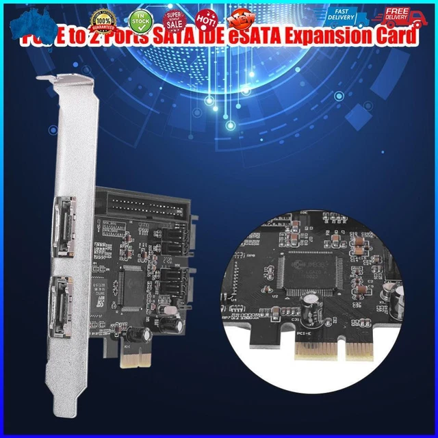 PCI EXPRESS EXPANSION Card PCI-E PCIe to 2 eSATA SATA IDE Adapter RAID ...