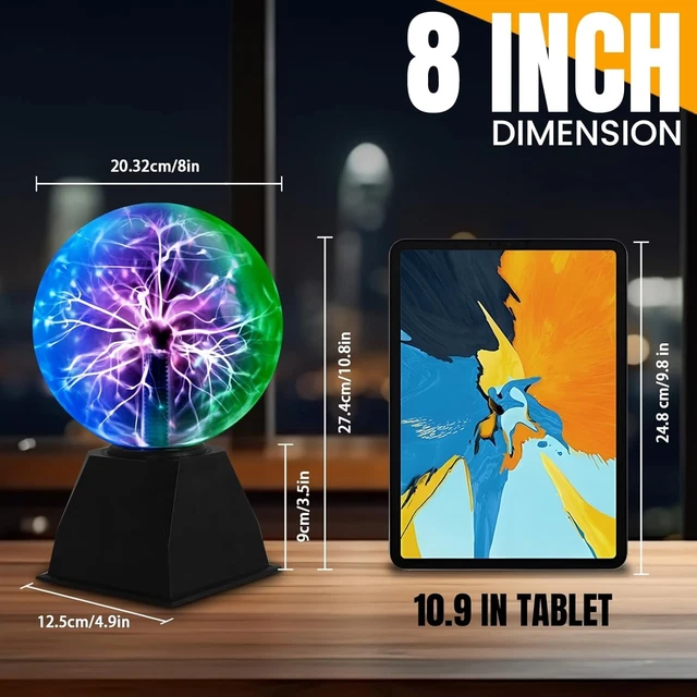 PLASMA BALL, 8 Inches Three Colors Magic Plasma Ball Lava Lamp with ...