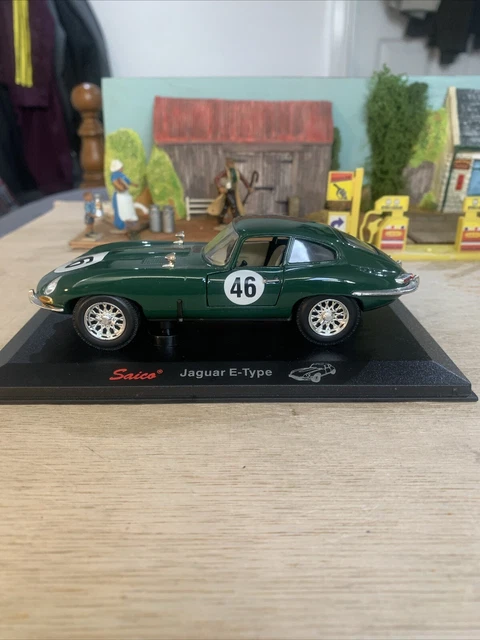 JAGUAR E-TYPE NO 46 Car Green rally Saico 1/32 scale - Mint And Boxed £ ...