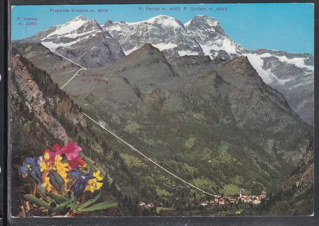 CARTOLINA FUNIVIA ALAGNA Monte Rosa Punta Indren AB1841 EUR 4,90 ...