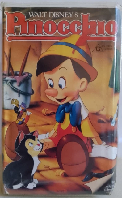 WALT DISNEY PINOCCHIO VHS Lg Clamshell Black Diamond 1985 PAL Video $40 ...
