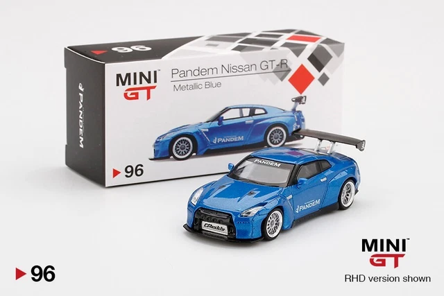 MINI GT PANDEM Nissan GT-R (R35) Metallic Blue No 96 Scale 1:64 ...