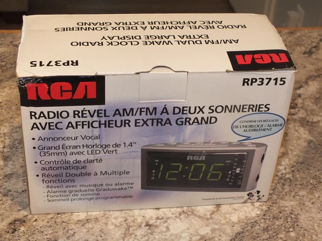 RCA DIGITAL LARGE Numbers AM/FM Alarm Clock Radio NEW In Box NOS RP3715 ...