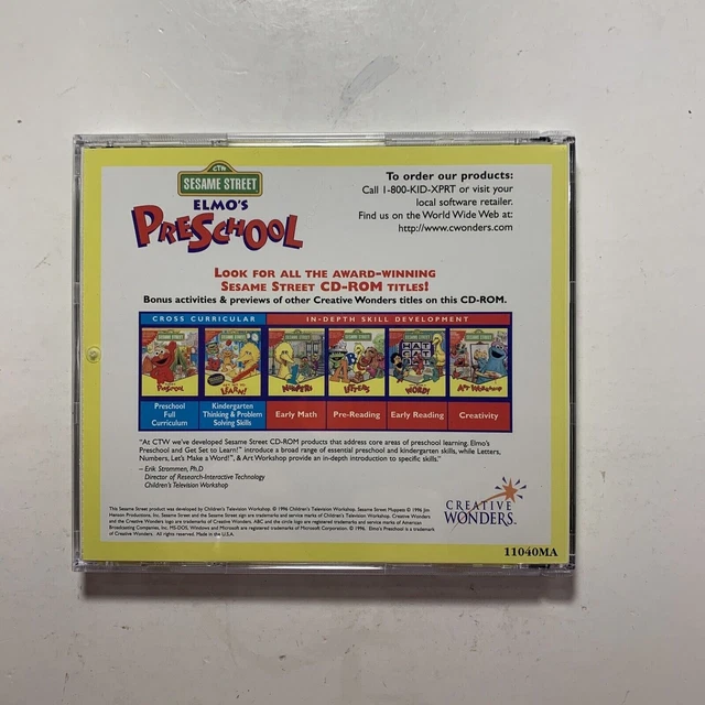ELMO'S PRESCHOOL SESAME Street PC CD-ROM Learning Educational Kids ...