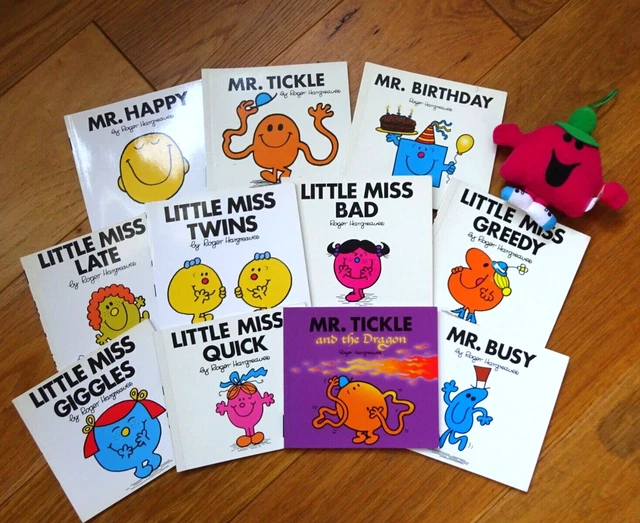 MR MEN & Little Miss by Roger Hargreaves Mixed Book Bundle + Plush Toy ...