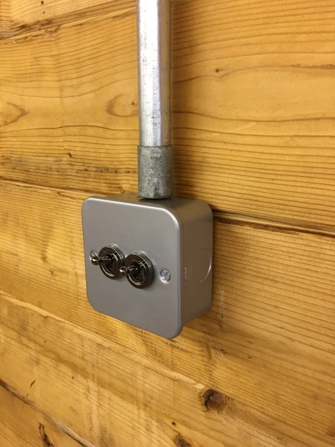 VINTAGE / INDUSTRIAL Style 2 Gang Toggle Surface Mount Light Switch ...