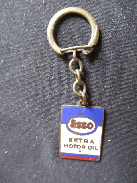 PORTE CLE (KEY Ring) No Augis Metal Emaille Esso Extra Motor Oil Tres ...