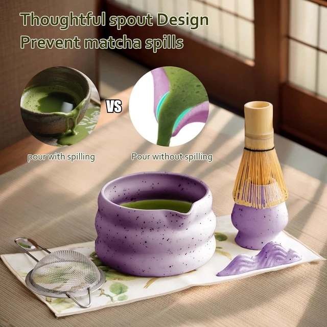 7 PCS MATCHA Whisk Set, Japanese Matcha Kit Sets Includes Matcha Bowl ...