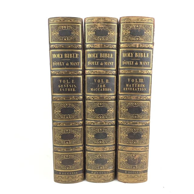 THE HOLY BIBLE 1830 George D'Oyly CARTES Gravures 3 VOLUMES IN-4 £238. ...