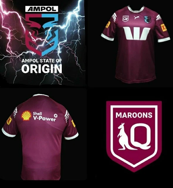 QLD MAROONS STATE of Origin 2024 Jersey NRL RUGBY LEAGUE FOOTBALL SIZE ...