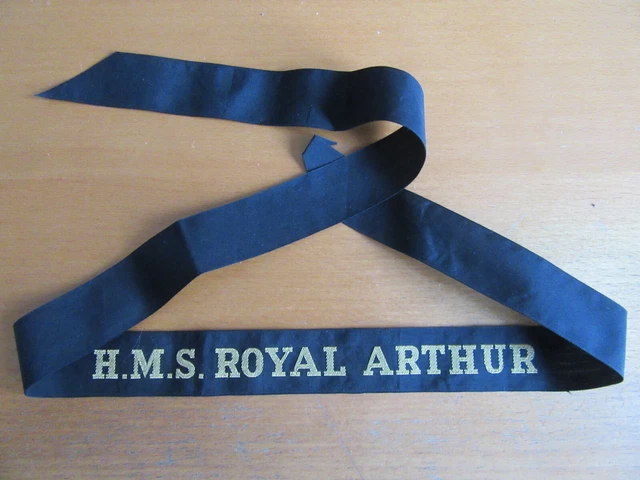 H.M.S. ROYAL ARTHUR - Royal Navy - Cap Tally - Naval Ribbon Cap Band £ ...