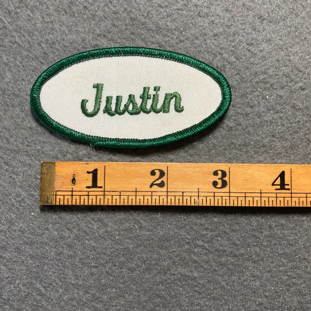 VINTAGE JUSTIN NAME Patch Work Uniform Tag Shop Worker M1 $5.70 - PicClick