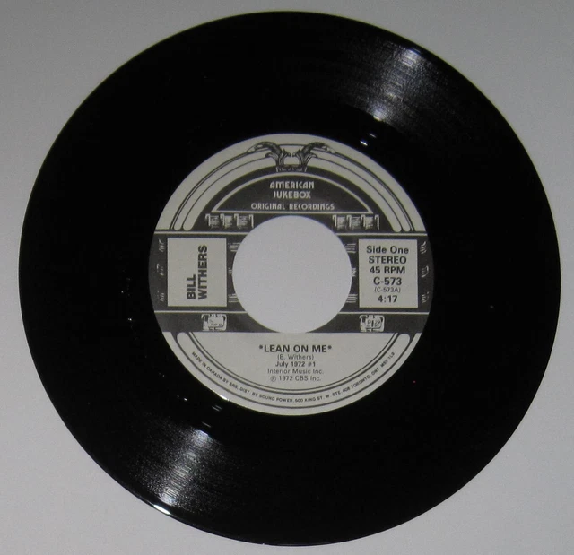 REISSUE 45 - Bill Withers "Lean On Me" / Johnny Rivers "Help Me Rhonda ...