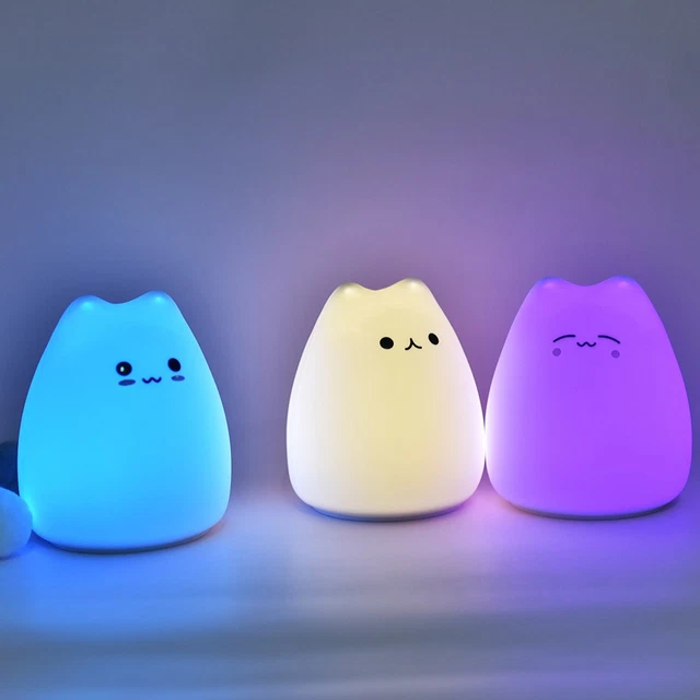 3 PACK KID Night Light Portable Kids Cat Lamps for Bedroom Cartoon £33. ...