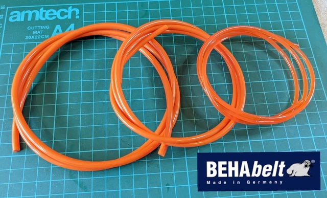 WATCHMAKERS LATHE BELTING 1m Lengths Sizes 3mm 4mm 5mm GERMAN MADE BEHA ...