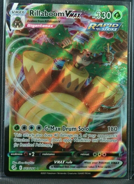 RILLABOOM VMAX 023/264 Fusion Strike 2021 Ultra Rare Holo Pokemon TCG ...