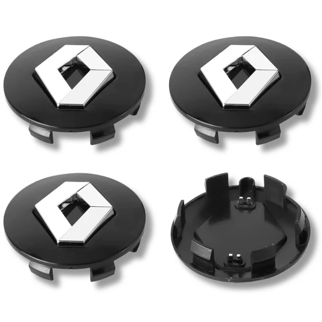 FOR RENAULT ALLOY Wheel Centre Cap Hub x4 56mm Black Megane Clio Captur ...