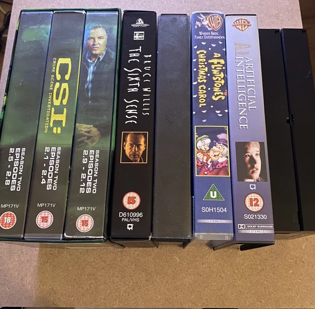9 VHS BUNDLE, Layer Cake, Sixth Sense, AI Artificial Intelligence, CSI ...