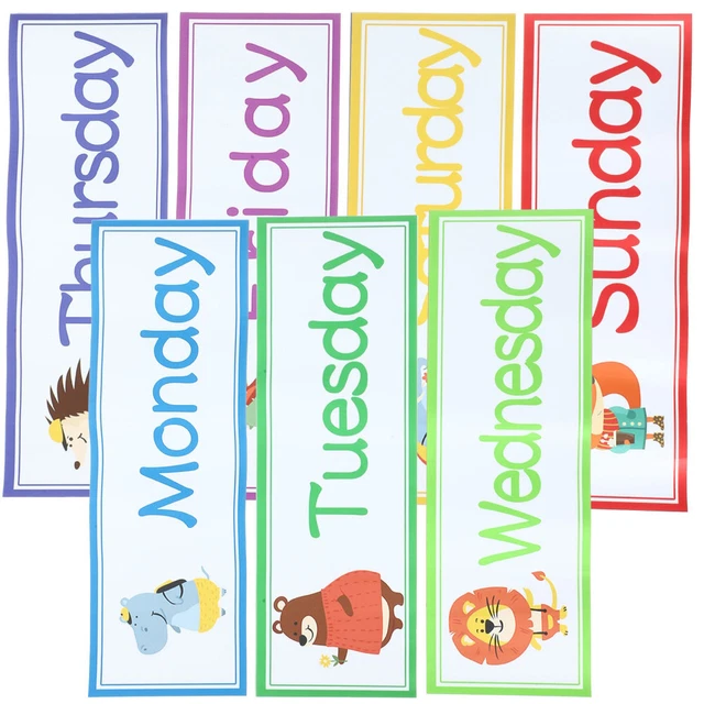 7 DAY WEEK Chart for Kids Nursery Classroom Wall £10.99 - PicClick UK