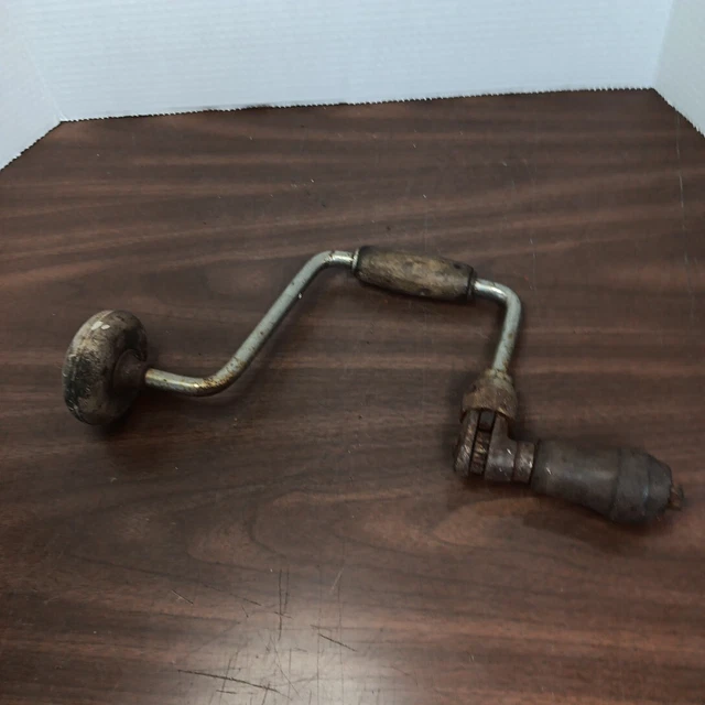 VINTAGE STEEL CRAFT Ratcheting BIT BRACE DRILL HAND AUGER 13 Inches ...