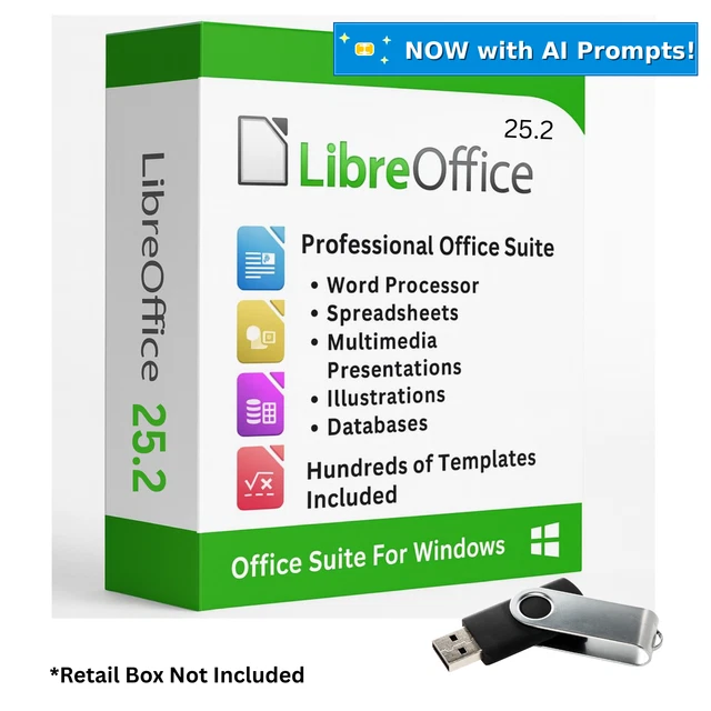 LIBRE OFFICE 2025 for Windows, with AI Package - Microsoft Office Alternative $20.64 - PicClick CA