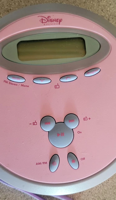 VTG DISNEY PRINCESS Portable CD Player AM/FM Radio Pink & Purple ...