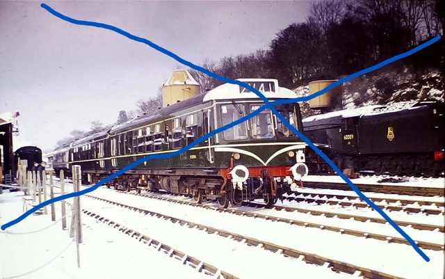 ORIGINAL RAILWAY 35MM SLIDE BR Class 108 DMU in snow at Bewdley SVR £2. ...