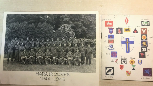 WW2 ROYAL ARTILLERY 12 Corps HQ Group photo 9.4"x7" & 2nd Army ...