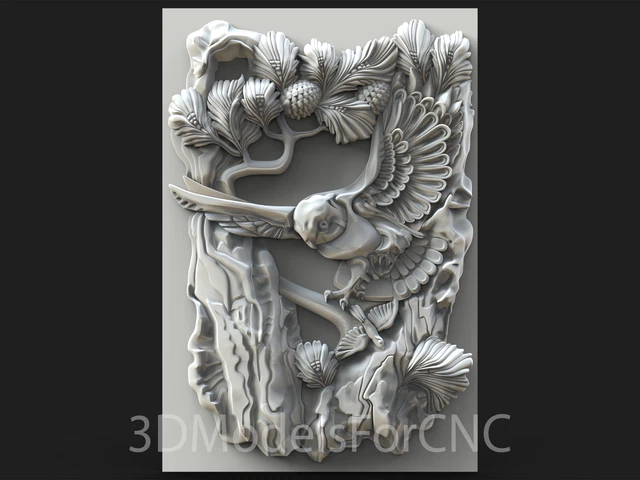 3D MODEL STL File for CNC Router Laser & 3D Printer Owl Hunting Bird $2 ...