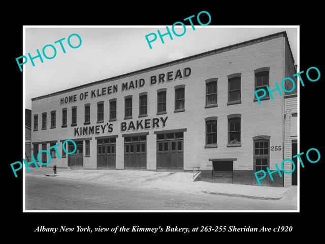 OLD LARGE HISTORIC PHOTO OF ALBANY NEW YORK VIEW OF THE KIMMEYS BAKERY ...