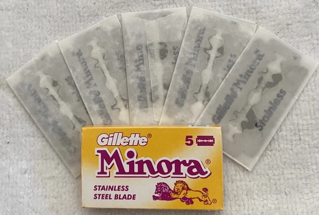 5 GILLETTE MINORA Double Edge Safety Razor Blades RUSSIA SCARCE $4.00 ...