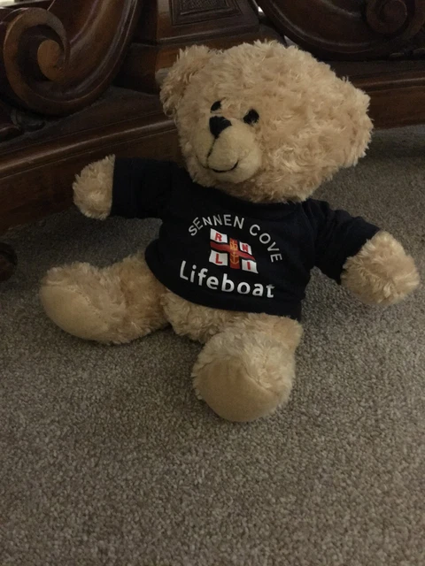 RNLI SENNEN COVE Lifeboat Jumper Seated Robbie Teddy Bear Soft Plush ...