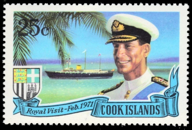 COOK ISLANDS 301 (SG349) - Queen Elizabeth II Royal Visit (pb75555) $2. ...