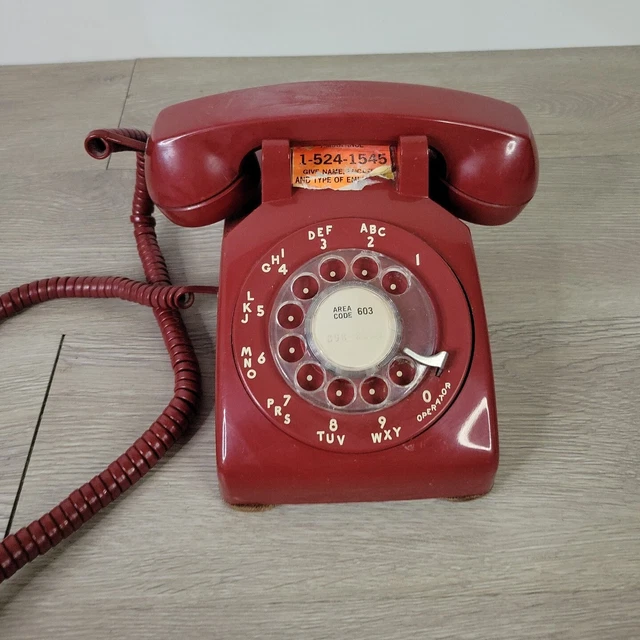 RED BELL SYSTEM Western Electric Rotary Dial Telephone 500- Bat Phone ...