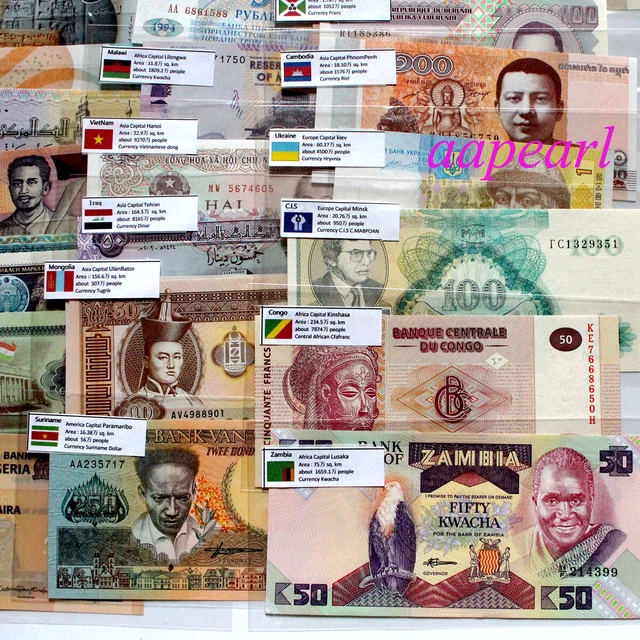 50 DIFFERENT 26COUNTRIES World Banknotes Foreign Paper Money English ...