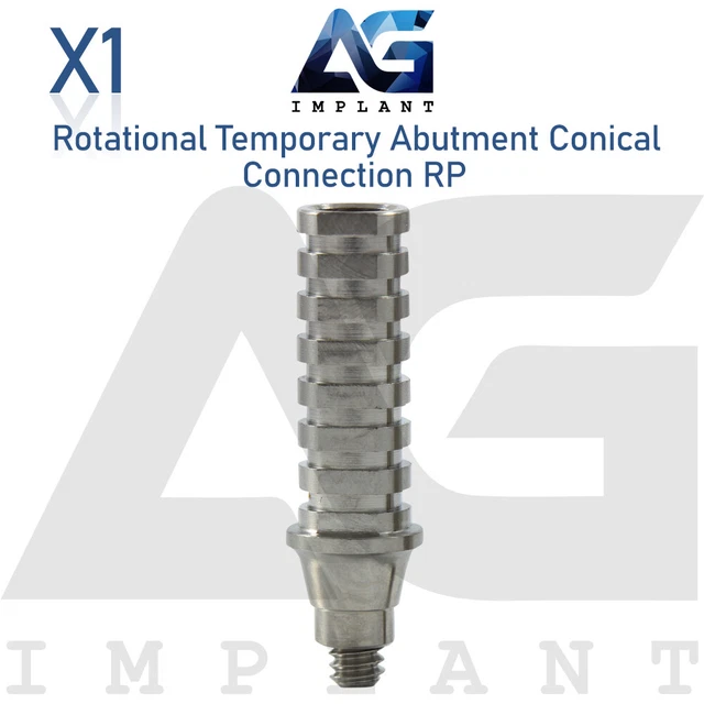 RP CONICAL CONNECTION Hexagonal Temporary Titanium Abutment Dental ...