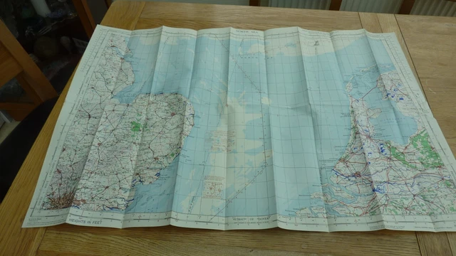 WW2 ORIGINAL 1944 Raf War Map North Sea And Holland F/O Mockeridge £8. ...