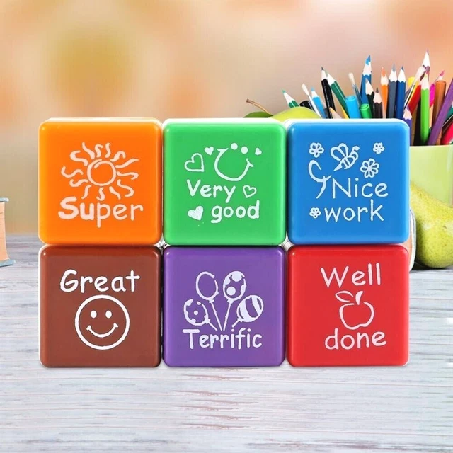 SELF INKING STAMP School Teacher Reward Classroom Well Done Stamps Pack ...