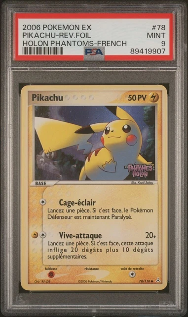 CARTE POKÉMON : Pikachu 78/110 Reverse - Psa 9 - Ex Fantomes Holon EUR ...