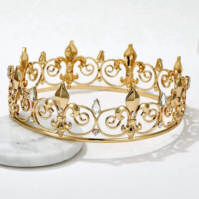 2X ROYAL Crown for Men - Metal Crowns and Tiaras, Full Round ...