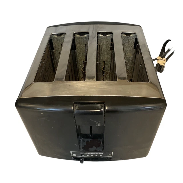 VINTAGE TOASTMASTER CHROME 4 Slice Electric Pop Up Wide Slot Toaster ...