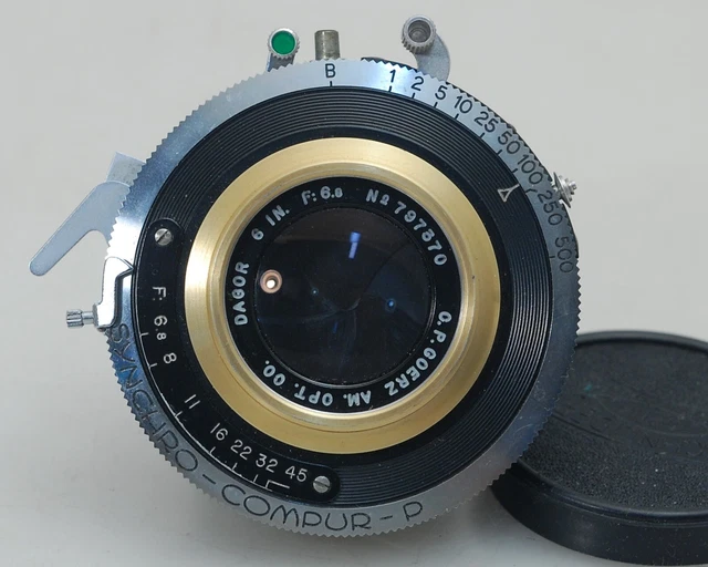 GOERZ GOLDEN DAGOR 6in f6.8 in original Compur shutter......Beautiful ...