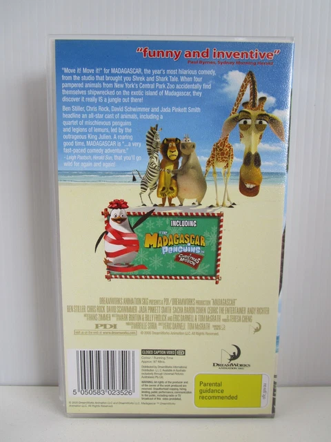 MADAGASCAR, DREAMWORKS, VHS Tape, Vintage Video, Movie, PG, 2005 RARE £ ...