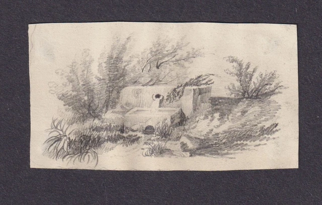 QUELLE FONTANE SOURCE River Biedermeier Dessin Drawing Disegno 1830 EUR ...