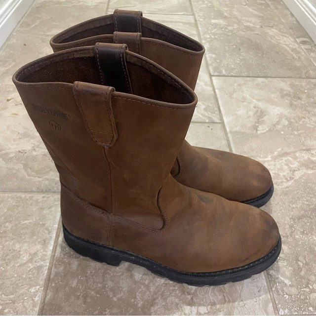 WOLVERINE MEN'S PLAIN Toe Slip Resistant Wellington Boots sz 11 extra ...