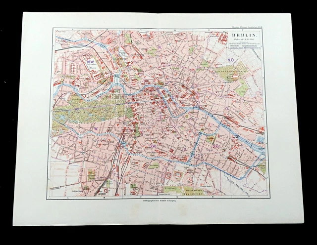 BERLIN CITY MAP Street Plan Chart Germany Major Landmarks GERMAN ...