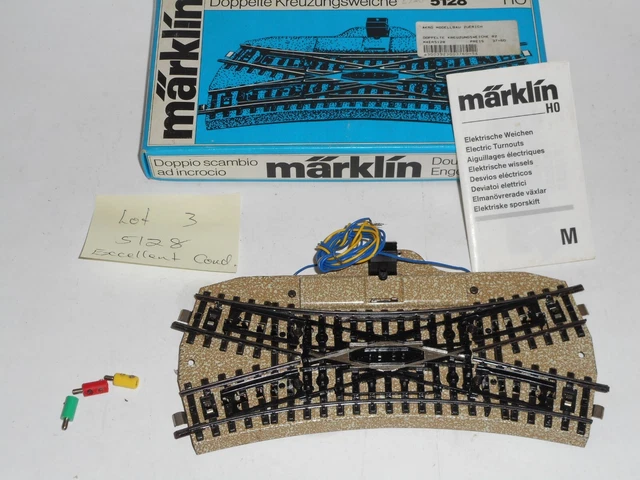 LOT 3. MARKLIN 5128 Electric cross point. Excell cond. HO. For 3 Rail ...