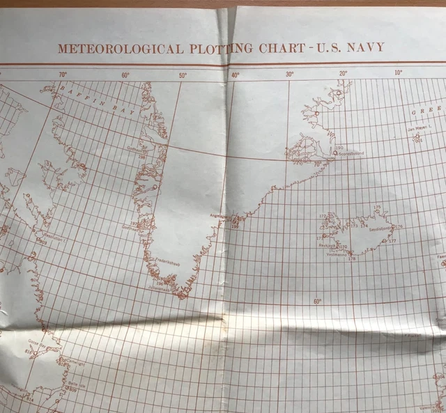 WWII US NAVY ‘Meteorological Plotting Chart’ Map Of North Atlantic ... WWII US NAVY ‘Meteorological Plotting Chart’ Map Of North Atlantic ...