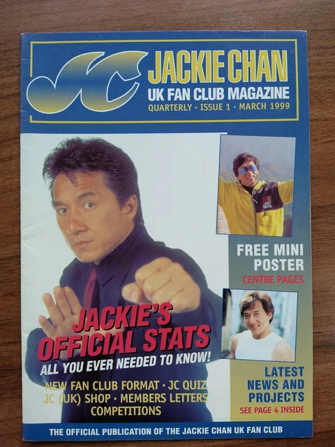 JACKIE CHAN UK Fan Club Magazine issue 1 March 1999 1st First issue $31 ...