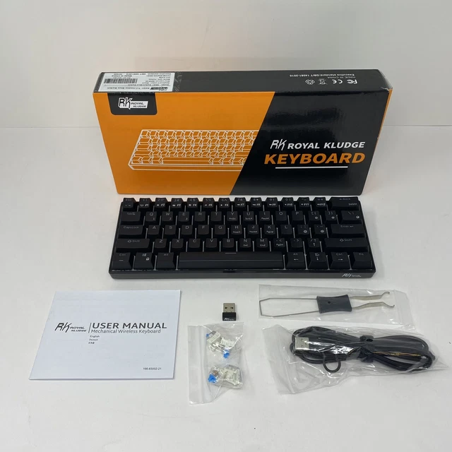 ROYAL KLUDGE RK61 Mechanical Keyboard Black Tri Modes Blue Switch ...